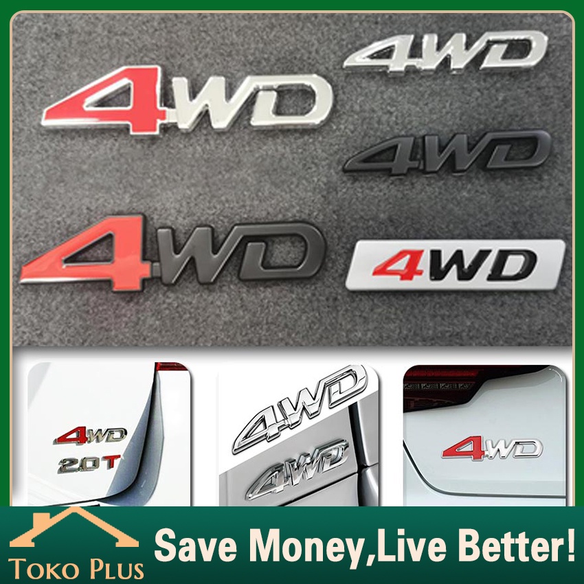 Jual Emblem Logo Mobil 4WD Bahan metal 3D - Stiker Emblem Logo 4WD ...