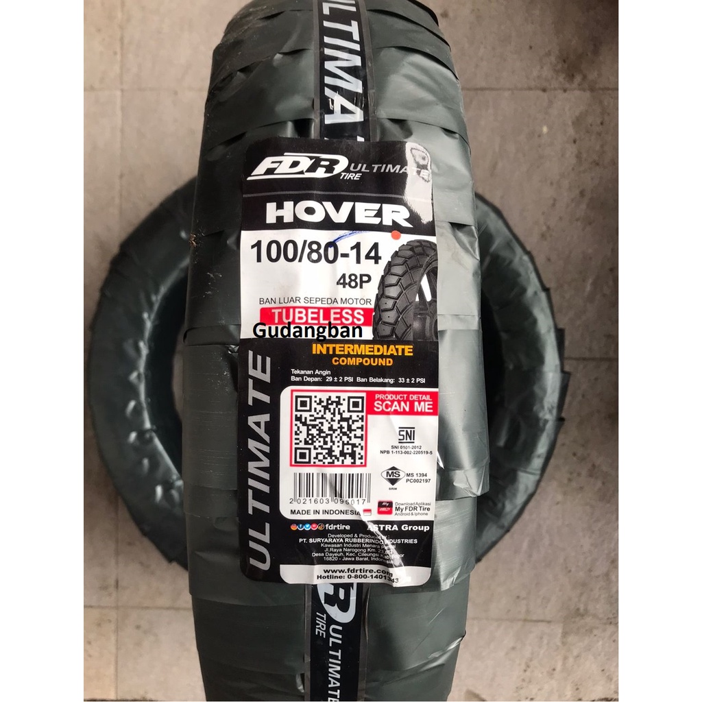 Jual ( RING 14 ) FDR Hover Ultimate 100 / 80 - 14 Dual Purpose Ban ...