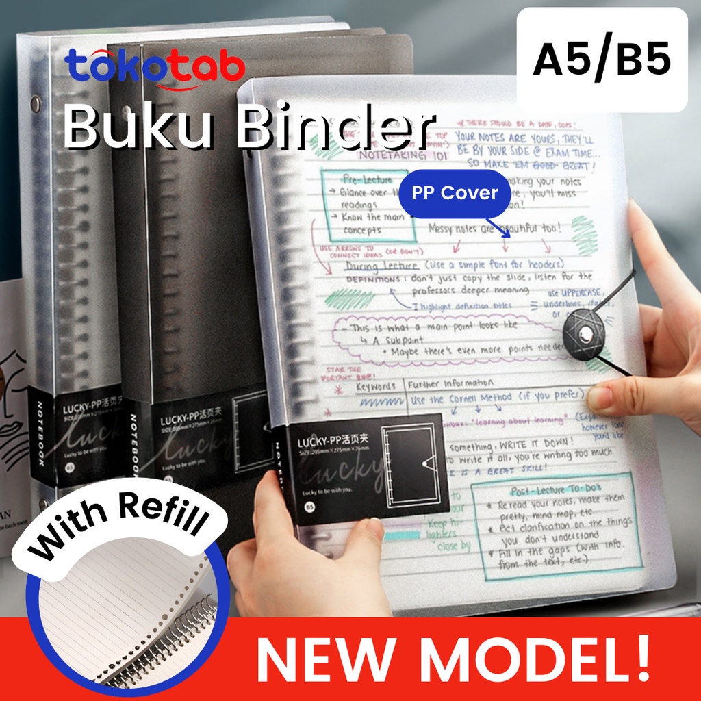 Jual Tokotab - Buku Binder Ring A5 B5 Notebook Dilepas Cincin Besi Buku ...