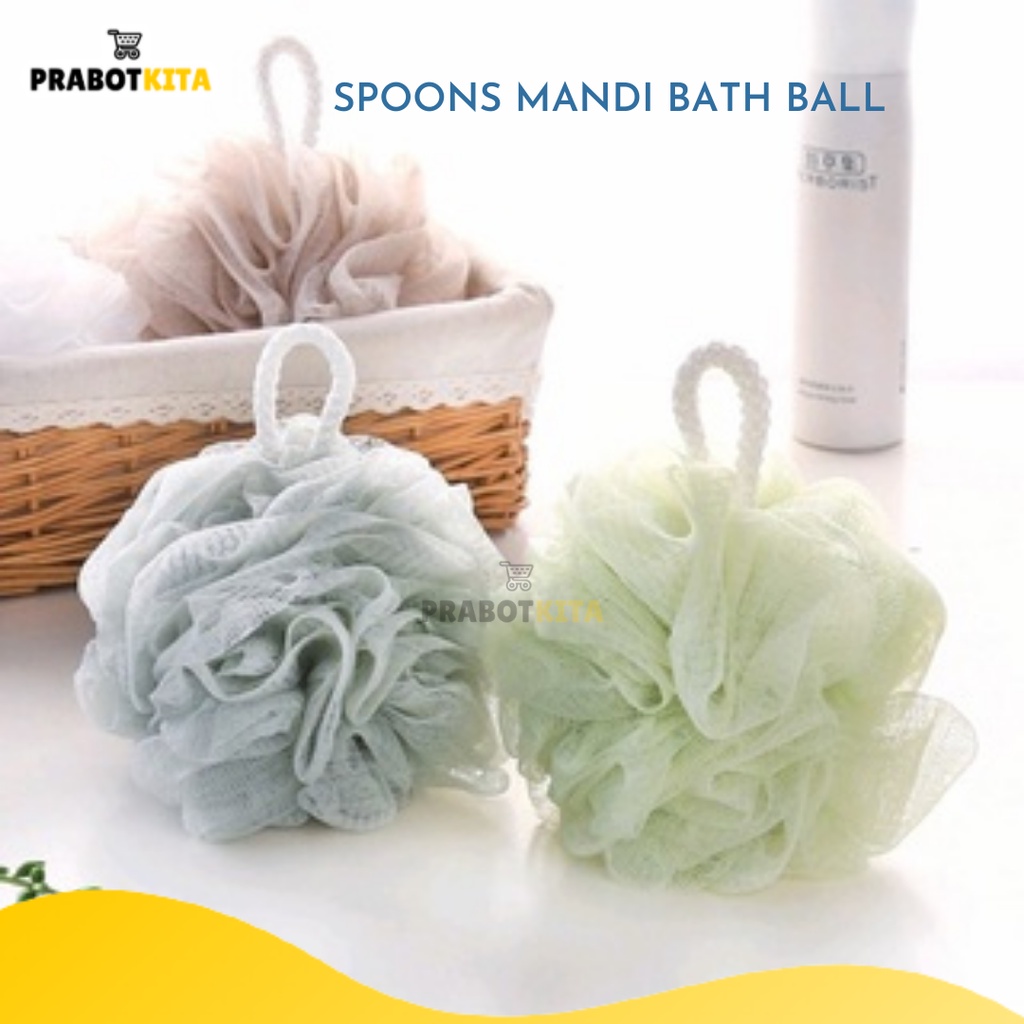 Jual Spons Mandi Jaring Bulat Bath Ball / Shower Puff / Spoon Spon ...
