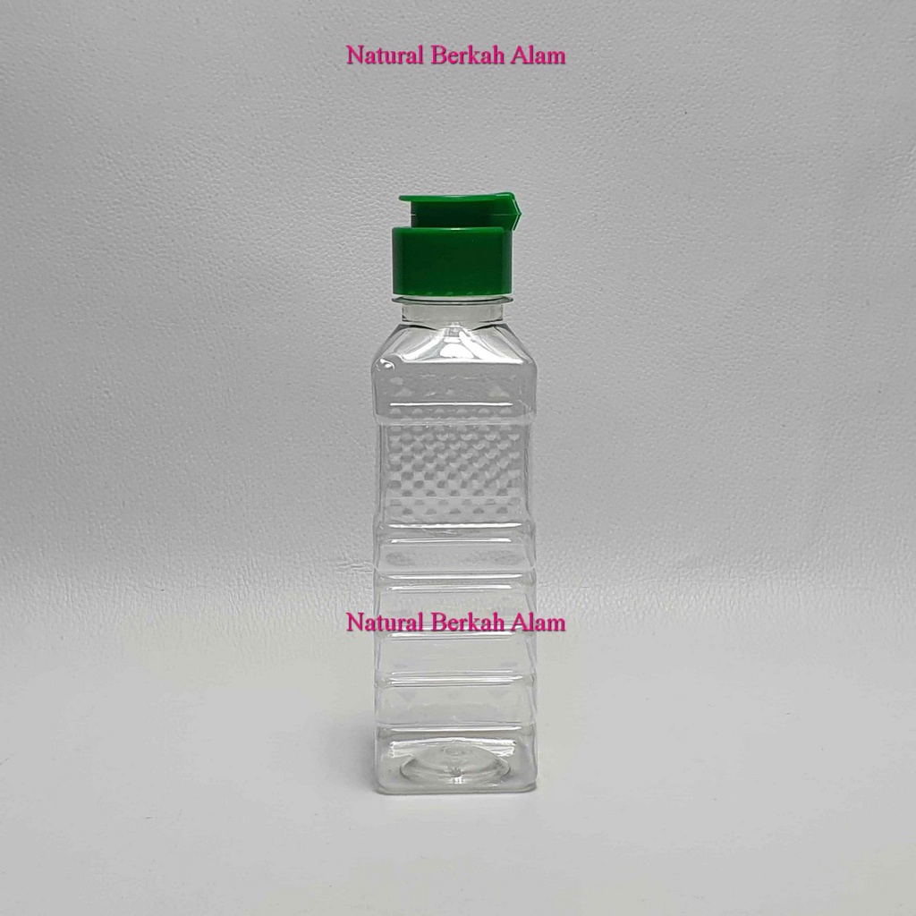 Jual Botol Plastik Kotak Bintik 250 Ml Natural Tutup Fliptop Jamur ...