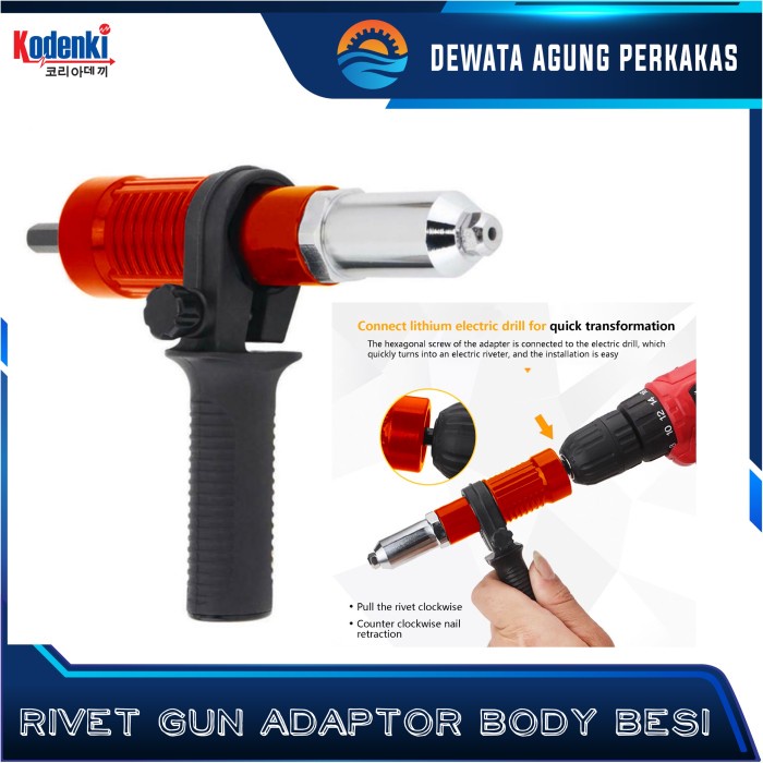 Jual Adaptor Tang Rivet Mesin Bor Ripet Paku Keling Rivet Gun Adapte ...