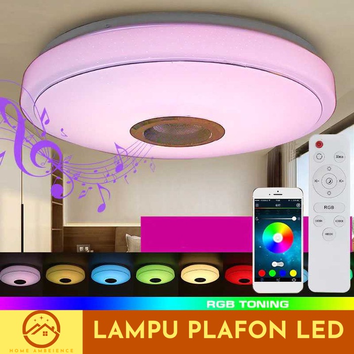Jual Lampu Plafon Atap Rumah LED RGB Smart Lamp dengan Speaker dan ...