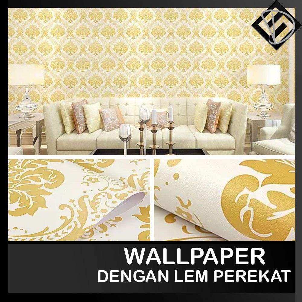 Jual Wallpaper dinding MOTIF BATIK GOLD HITAM GOLD HITAM PUTIH GOLD ...