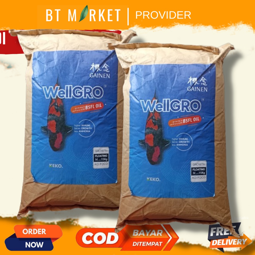 Jual WELLGROW 1kg Pakan Koi Original Packaging KEKO GAINEN Floating ...