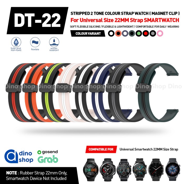 Jual Rubber Strap 2 Tone 22mm Jam Magnet Buckle For Amazfit GTR 2 3 4 ...