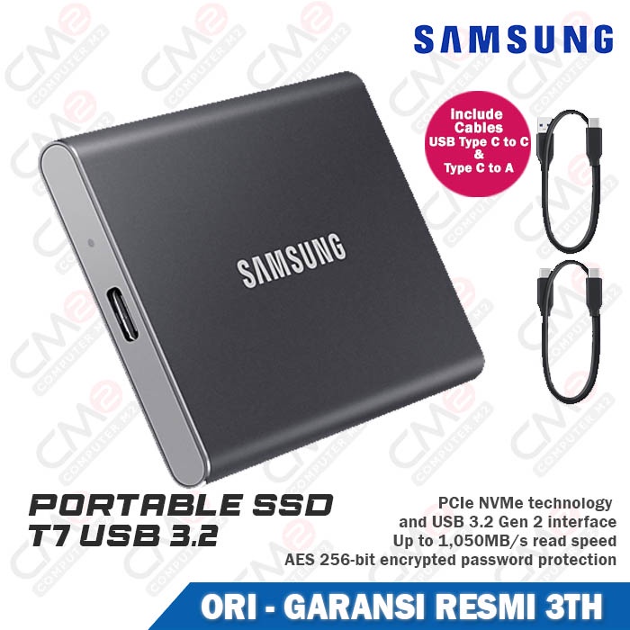 Jual Portable SSD Samsung T7 500GB USB 3.2 Gen2 - Abu-abu | Shopee ...
