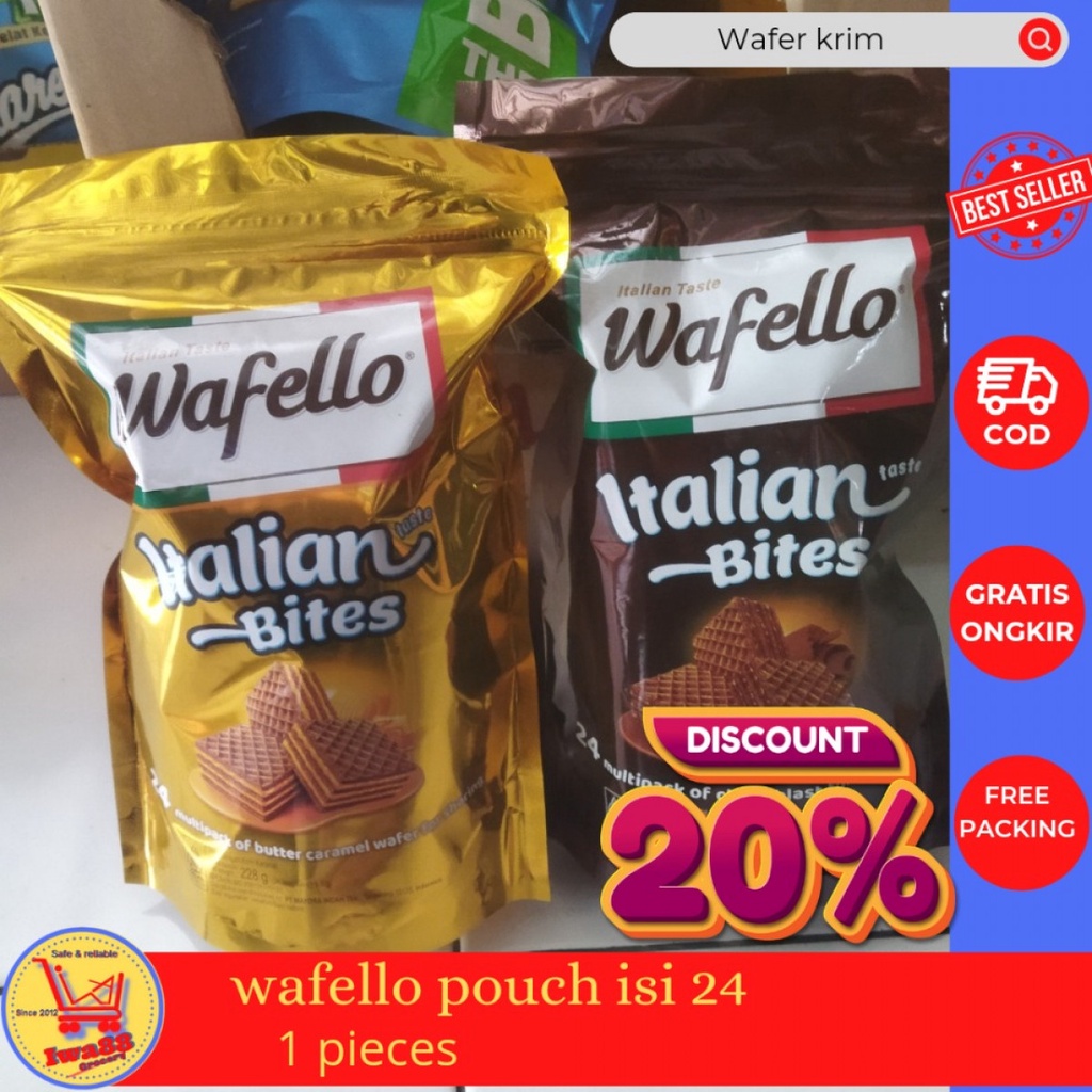 Jual Wafello wafer krim bites isi 24 pouch | Shopee Indonesia