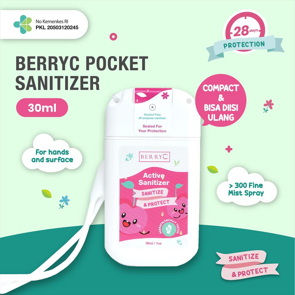 Jual Berry C - Pocket Sanitizer Spray 30ml For Hand & Surface | Shopee ...