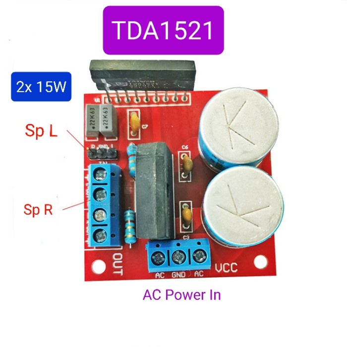 Jual AC12V-18V 2x15W TDA1521 Stereo Audio Power Amplifier Module | Shopee Indonesia