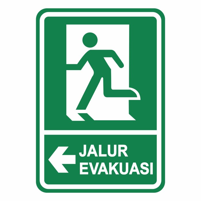 Jual Rambu Jalur Evakuasi Darurat Emergency 45cm x 30 cm plat akrilik ...