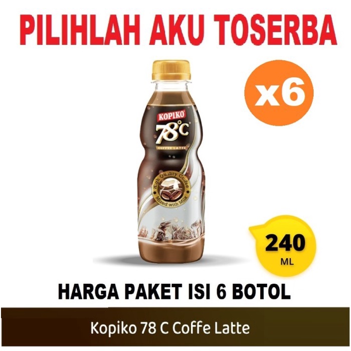 Jual KOPIKO 78 C Minuman Kopi Coffee Latte 240 ml - ( HARGA 6 BOTOL ...