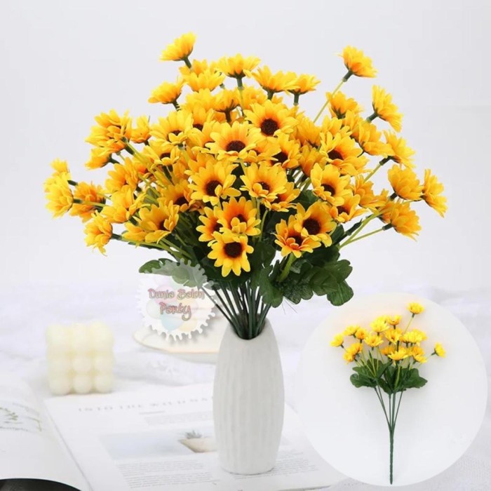 Jual Bunga Matahari / Artificial Sunflower / Bunga Plastik ( 2 Tangkai ...