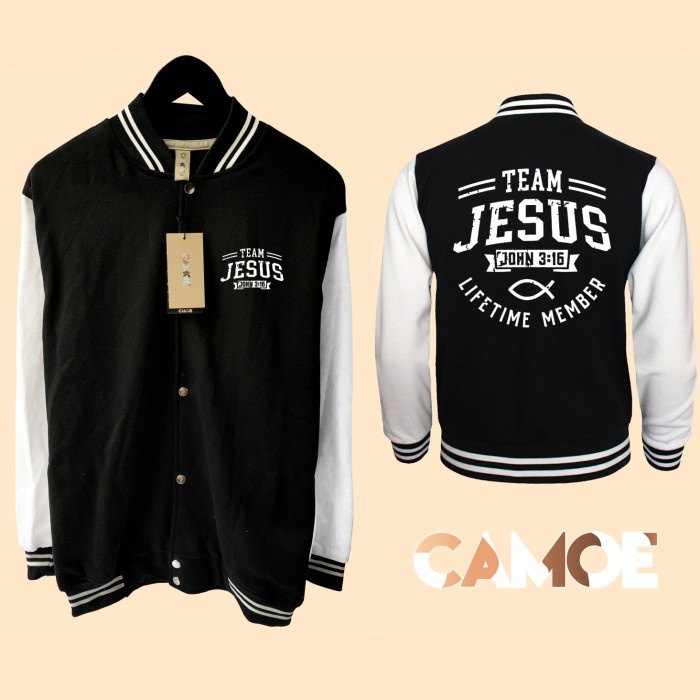 Jual Jaket Varsity Rohani Kristen Team Jesus Christ Life Time Member ...