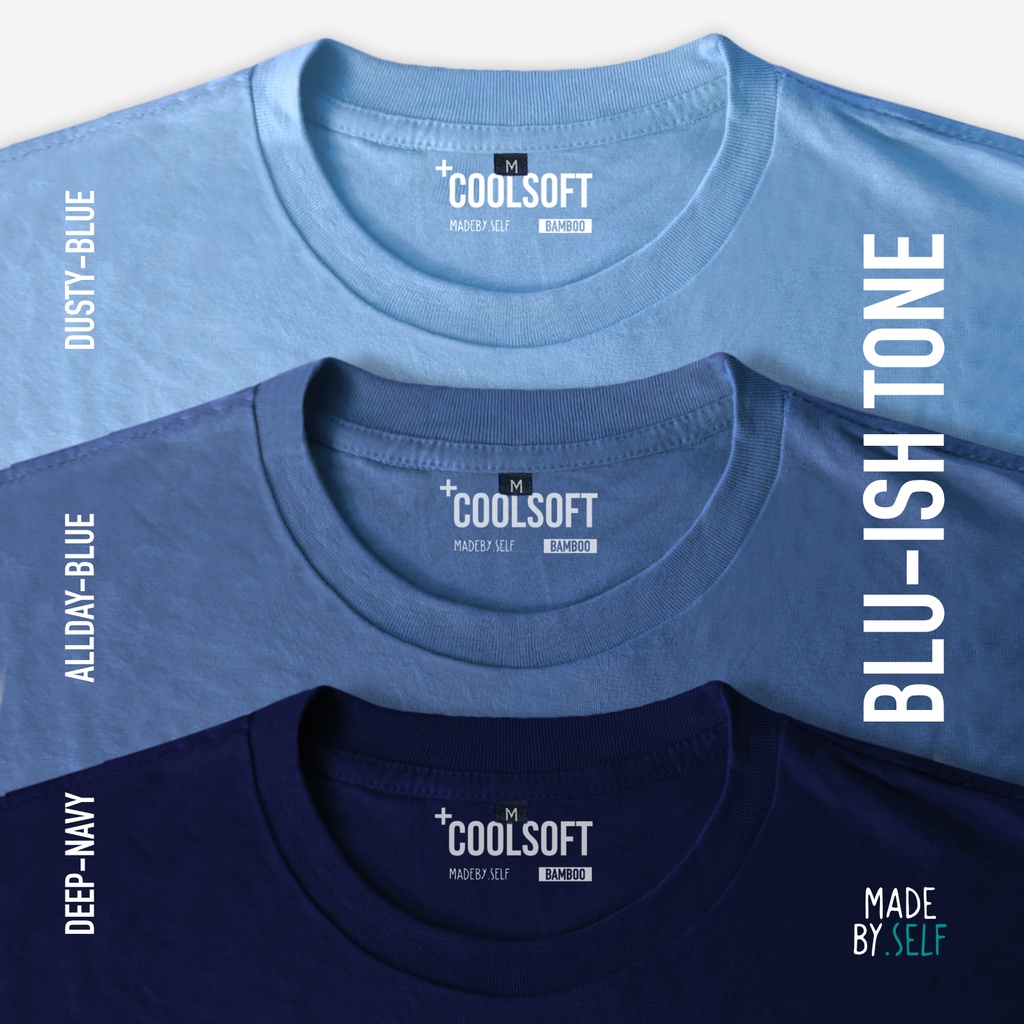 Jual Kaos Polos COOLSOFT COTTON BAMBOO - Bluish Tone | Shopee Indonesia
