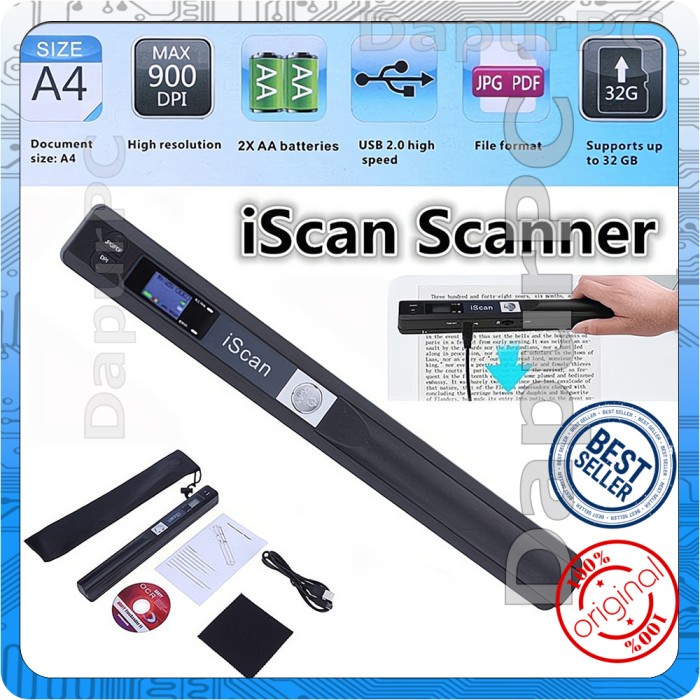 Jual Portable Scanner Compact Full Color 900DPI with LCD Screen ...
