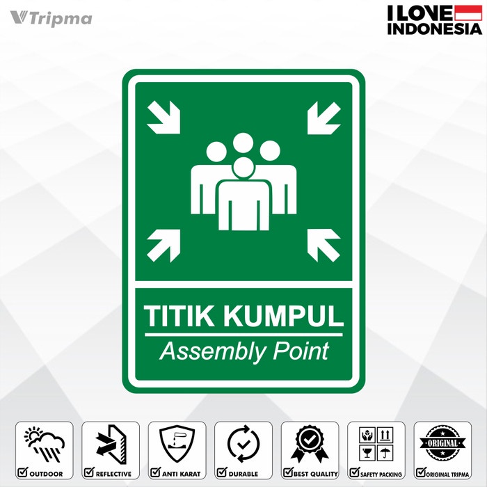 Jual Rambu Titik Kumpul Assembly Point 45cm x 60cm Plat Alumunium ...