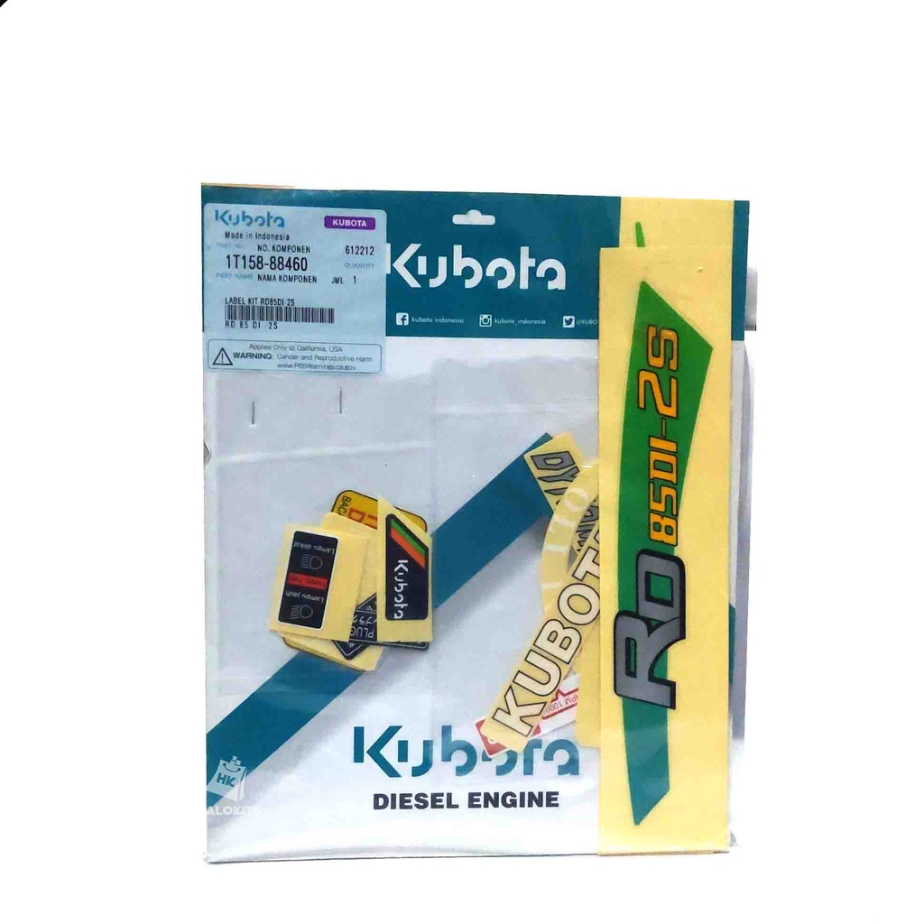 Jual KUBOTA LABEL KIT RD 85 DI 2 S / LABEL STIKER | Shopee Indonesia
