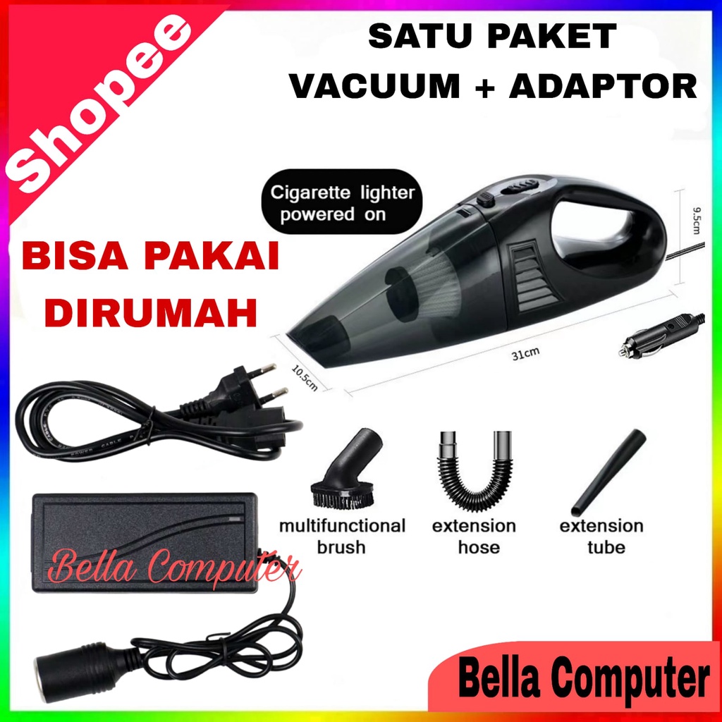 Jual SATU PAKET VAKUM VACUM+ADAPTOR VACUUM GENGGAM,VACUM CLEANER RUMAH ...