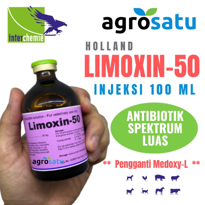 Jual Limoxin 50 isi 100 ML Obat Antibiotik Spektrum Luas Kucing Anjing ...