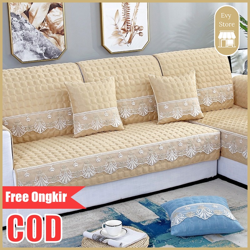 Jual Evy Store COD Sarung Tempat Duduk Sofa Tebal Cover Sofa Mewah Lembut / Sarung Selimut Sofa ...