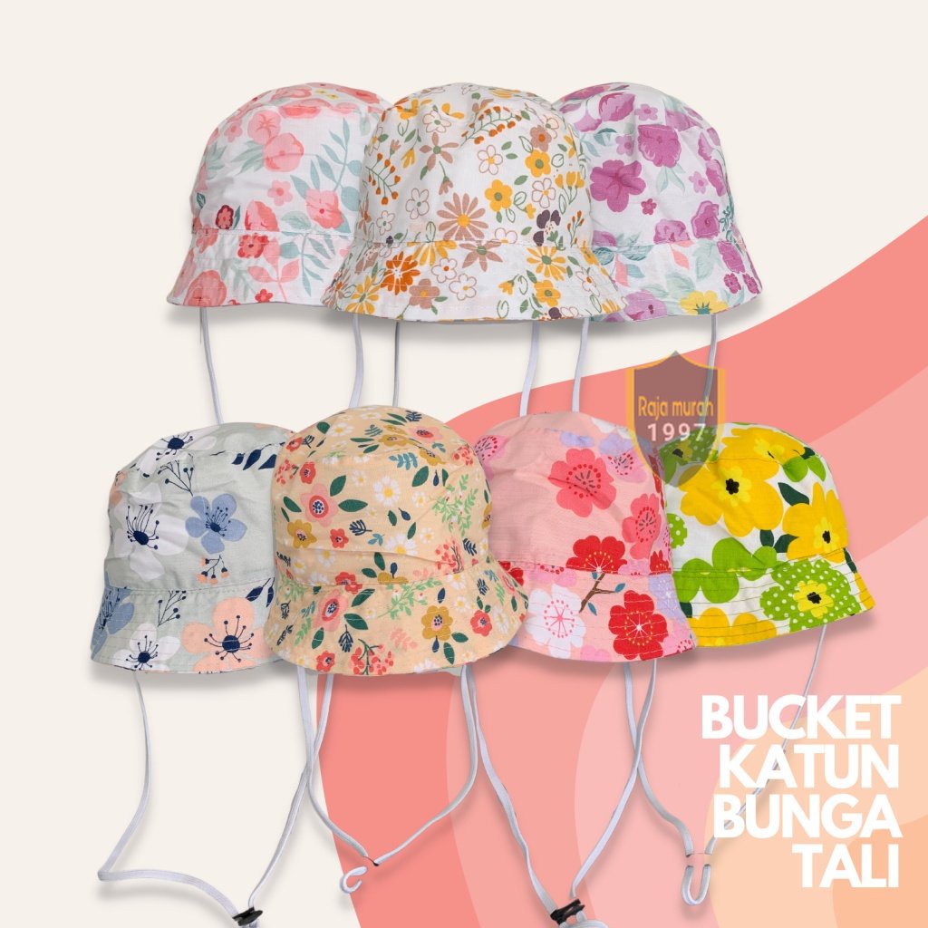 Jual Bucket Hat Anak dan Balita Perempuan Bahan Katun Premium Tali ...