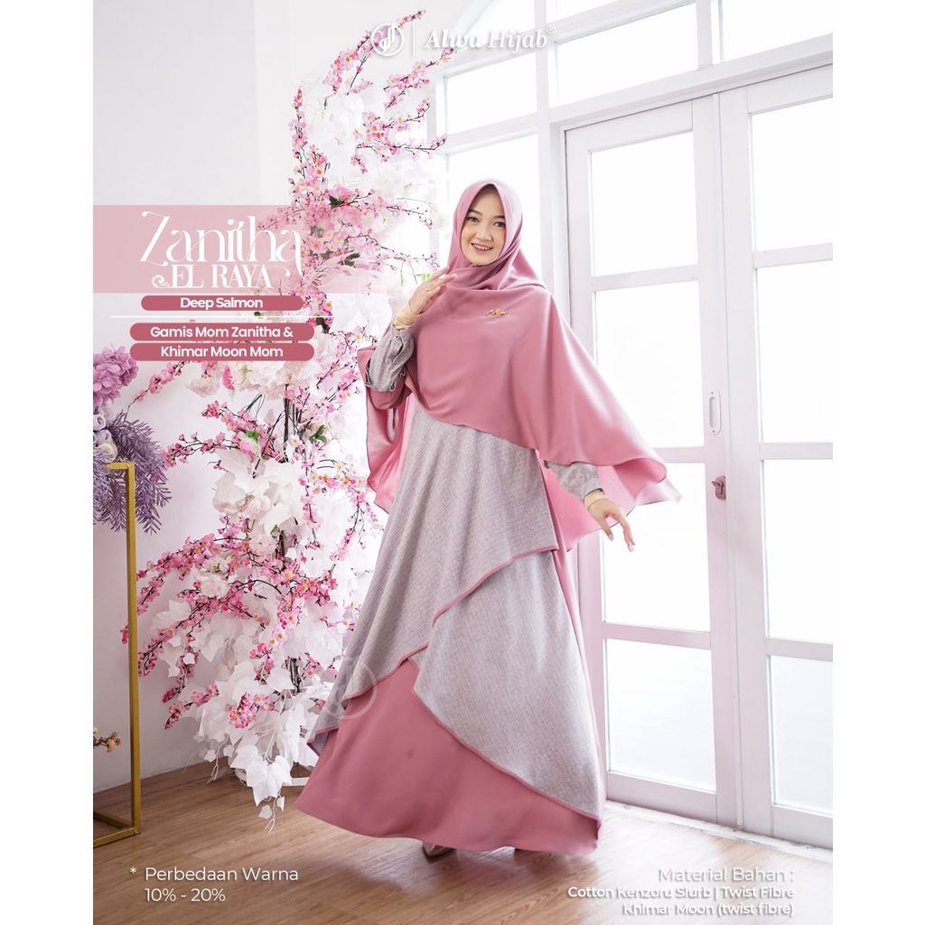 Jual Zanitha Dress Mom Set Khimar ORIGINAL by Alwa Hijab | Shopee Indonesia