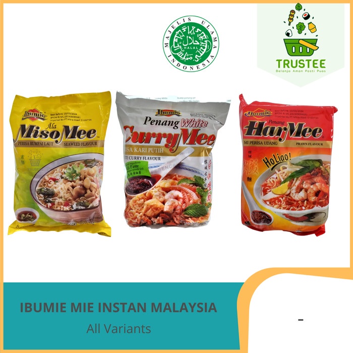 Jual Ibumie Mie Instan Malaysia Udang Miso Curry Lada Tom Yam Mee ...