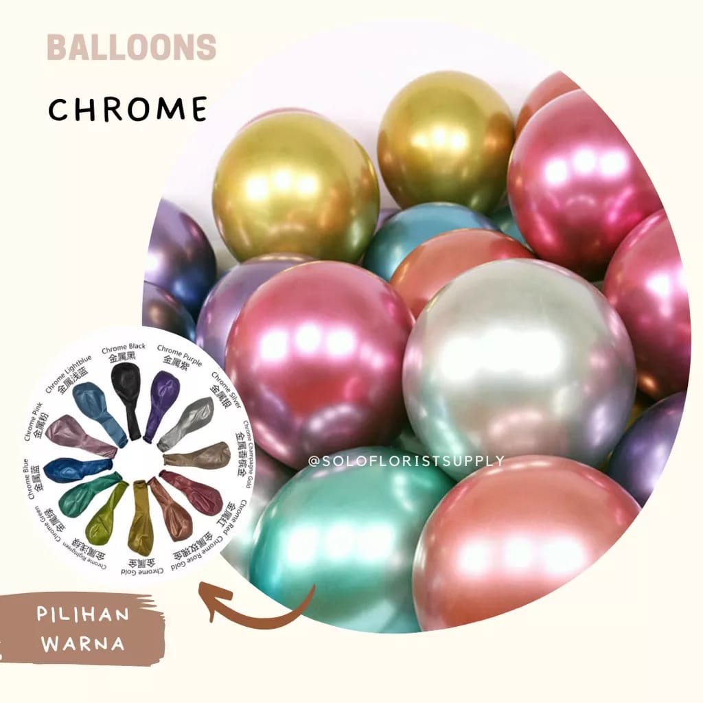 Jual (ECER) TEMURAH BALLON LATEX METALIK CHROME BALLON HIGH QUALITY ...