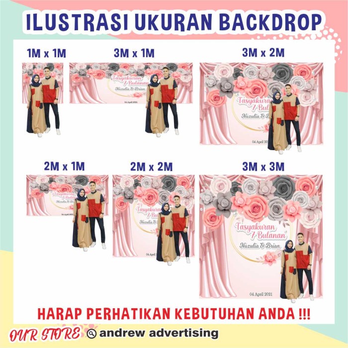 Jual Spanduk / Backdrop Custom Tasyakuran kehamilan 4 bulanan / 7 ...