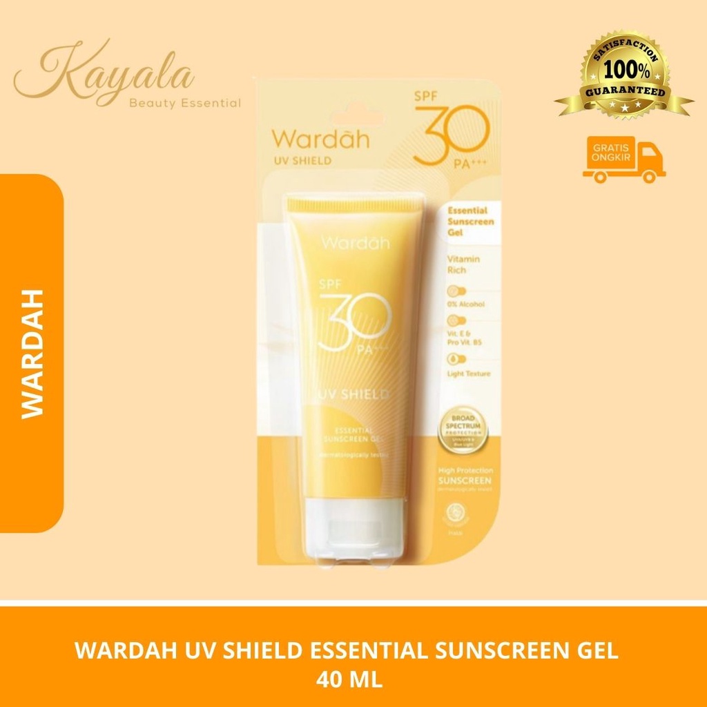 Jual WARDAH UV SHIELD ESSENTIAL SUNSCREEN GEL SPF 30 PA +++ 40 ML | Shopee Indonesia