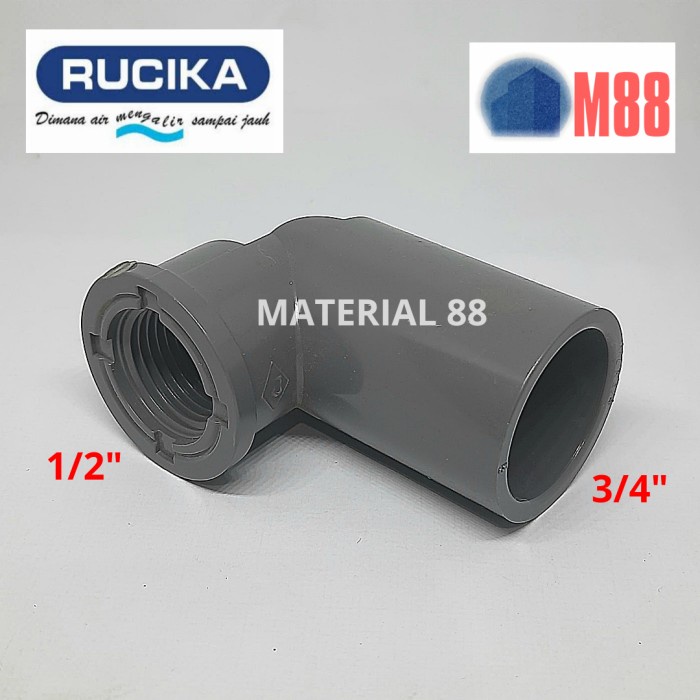 Jual RUCIKA Keni Drat Dalam 1/2 × 3/4 AW KDD Knee Faucet Elbow 0.5 x 0.75 Knie | Shopee Indonesia