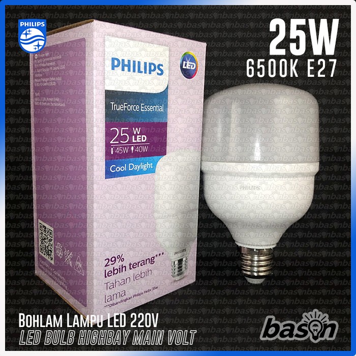 Jual PHILIPS TrueForce Essential 25W E27 LED Bulb Highbay - Cahaya Putih | Shopee Indonesia
