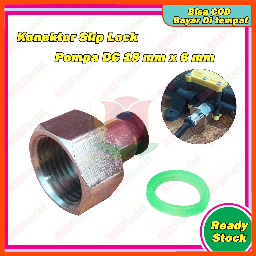 Jual RF - Konektor Pompa DC 18 mm x 6 mm Slip Lock Selang PU PE ...