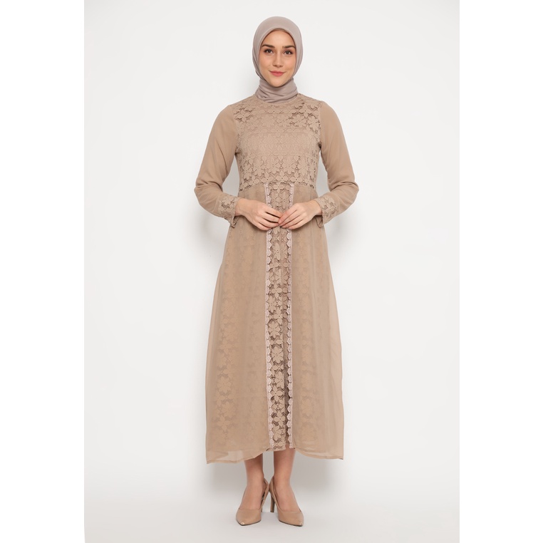 Jual Gamis Azbah Cream Premium Series Mix Border Terbaru 2023 Abaya ...