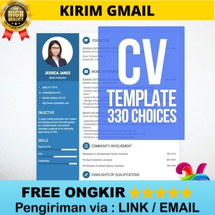Jual 330 PREMIUM Resume Template Sets Microsoft Words - CV Lamaran ...