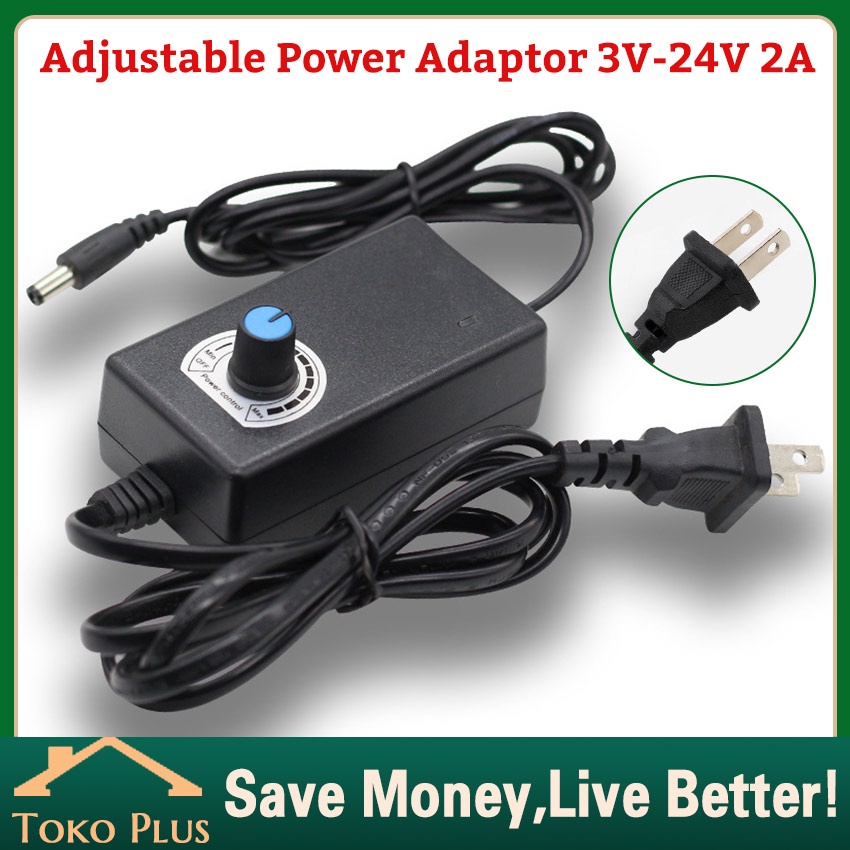 Jual Adjustable Adaptor 3V-24V AC DC 2A 5V 12V 24 V Adaptor Dimmer ...