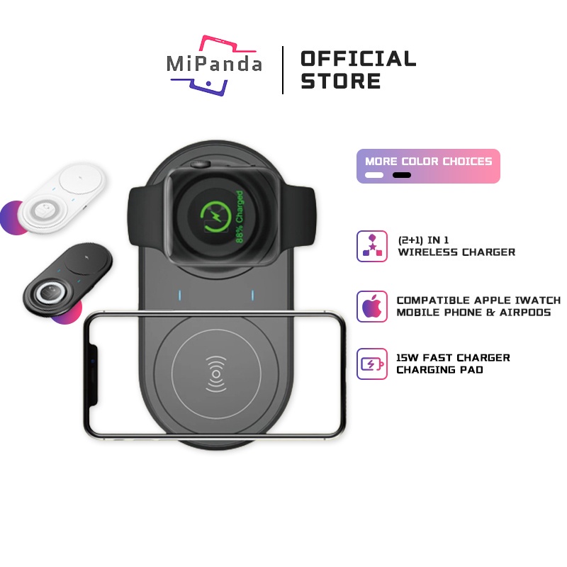 Jual Mipanda (2+1) IN 1 WIRELESS CHARGER CHARGING PAD FOR MOBILE ...