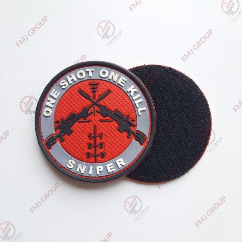 Jual Patch Rubber Karet Logo SNIPER ONE SHOT ONE KILL / Emblem Karet Logo Tempel Velcro | Shopee ...