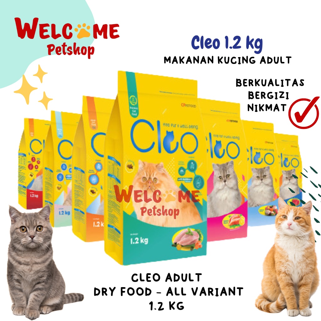Jual Cleo 1.2 kg Adult Cat Food Makanan Kucing Kering Dry Food ALL ...