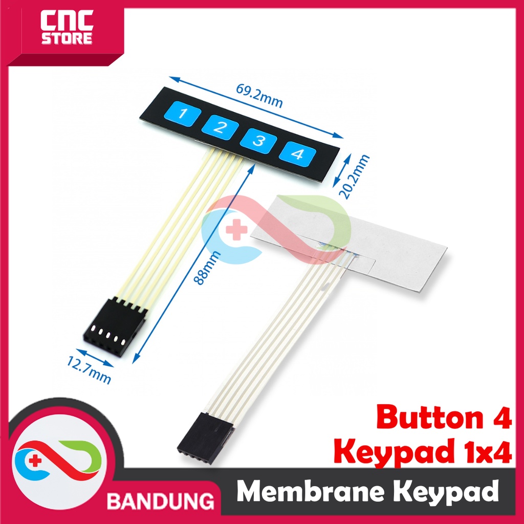 Jual Membrane Keypad 1x4 Button 4 Arduino Shopee Indonesia