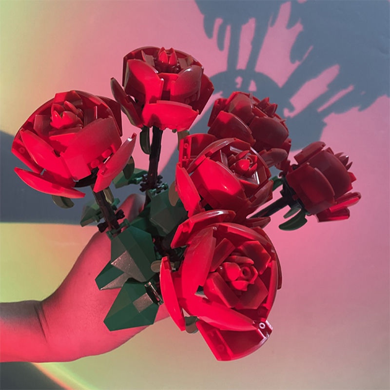 Jual Mainan Balok Susun Bunga Abadi Rose Flower DIY 3D Puzzle Nano Blok ...