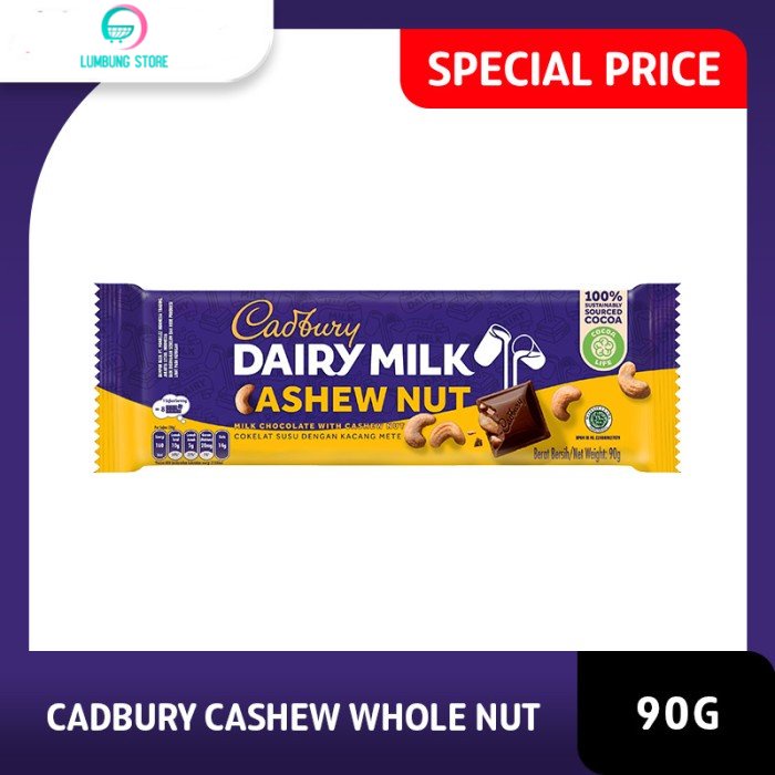 Jual Cadbury Coklat Cashew Nut 90g [Special Price] | Shopee Indonesia