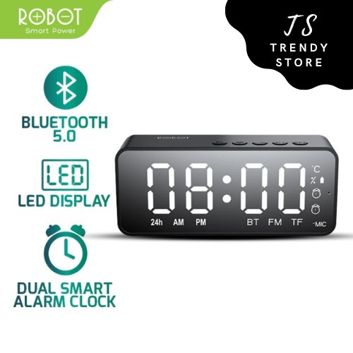 Jual Robot Jam Alarm Digital LED Clock RB150 FM Radio Speaker Bluetooth ...