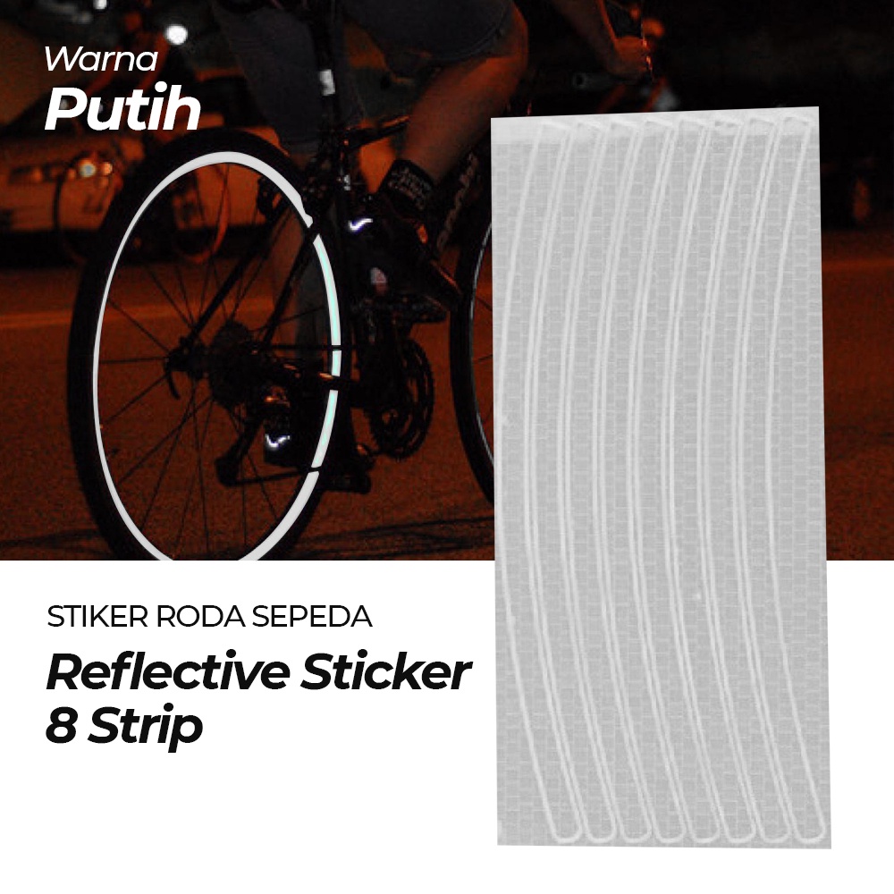 Jual Stiker Roda Sepeda Bicycle Wheel Reflective Sticker 8 Strip - A ...