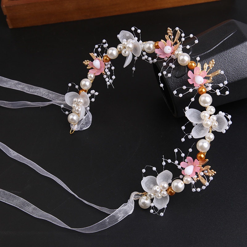 Jual COD⭐Silky Bandana Mutiara Bunga Putih Headpiece Hiasan Hijab ...