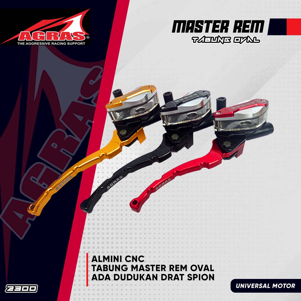 Jual Master Rem Tabung Oval Almini CNC GOLD MERAH HITAM Universal Motor ...