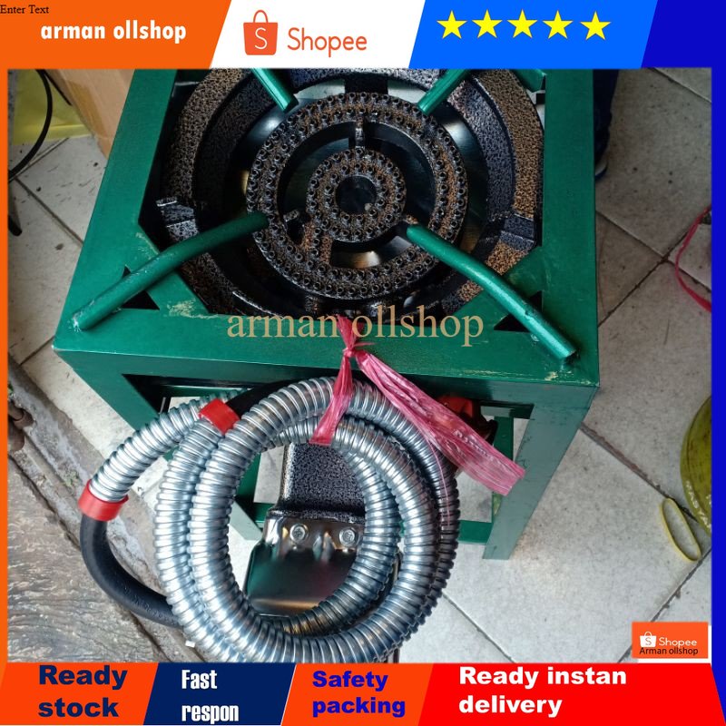 Jual kompor gas api besar/api seribu low pressure /tekanan rendah 1set ...