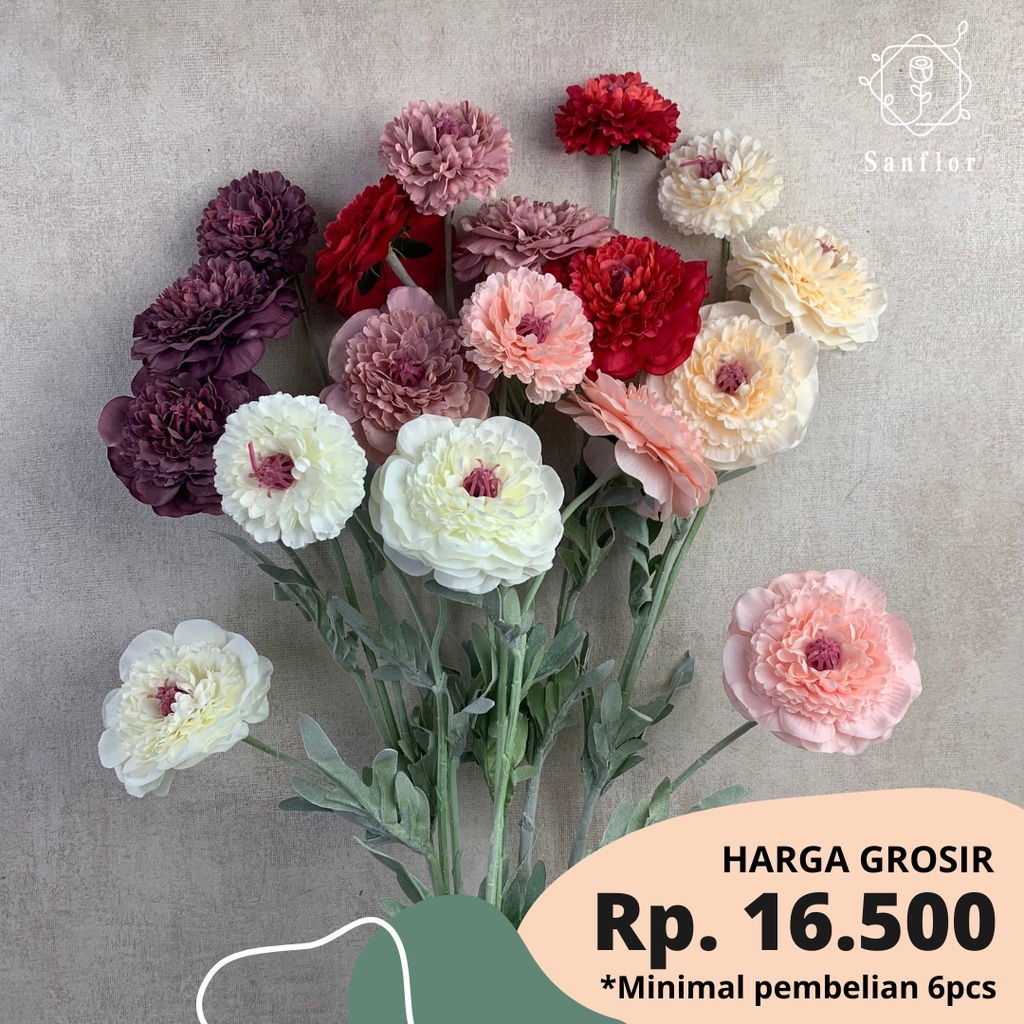 Jual CHRYSANTHEMUM K3 / BUNGA KRISAN BUATAN BAHAN KAIN HIASAN PELAMINAN ...