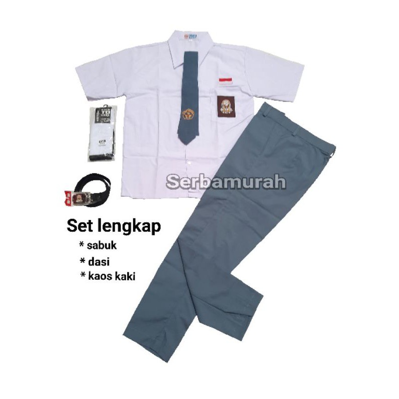 Jual Seragam sekolah SMA abu abu laki laki set komplit ( Hem pendek ...